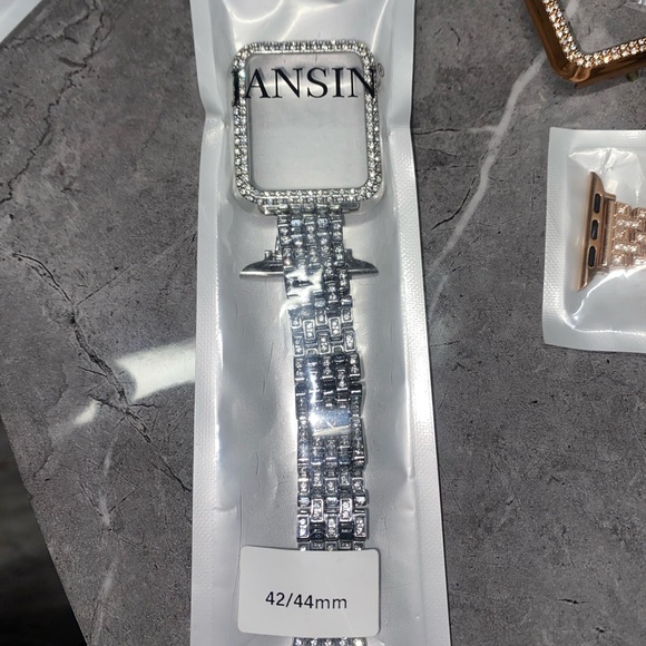 Accessories | Ansin Silver Watch Band With Rhinestones | Poshmark